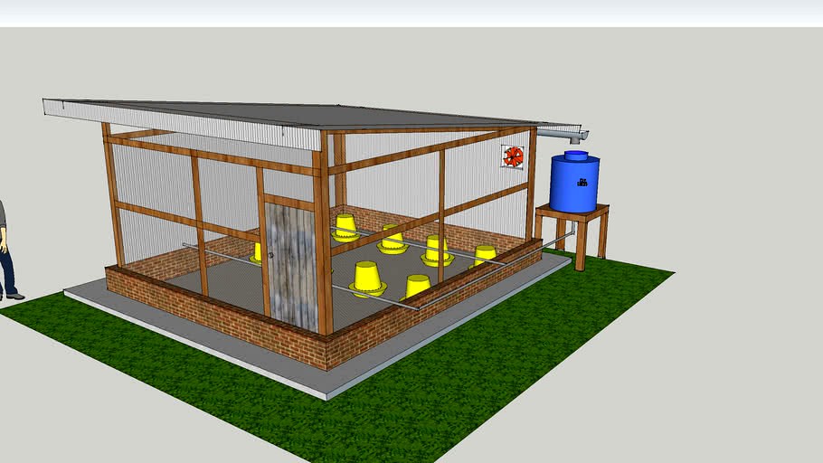 Coop Design for Mini Commercial Broiler Chicken (Redesigned) 3d model