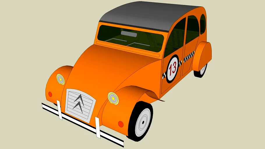 PAPERCRAFT CITROËN 2CV-RECORTABLE per RICARD 3d model