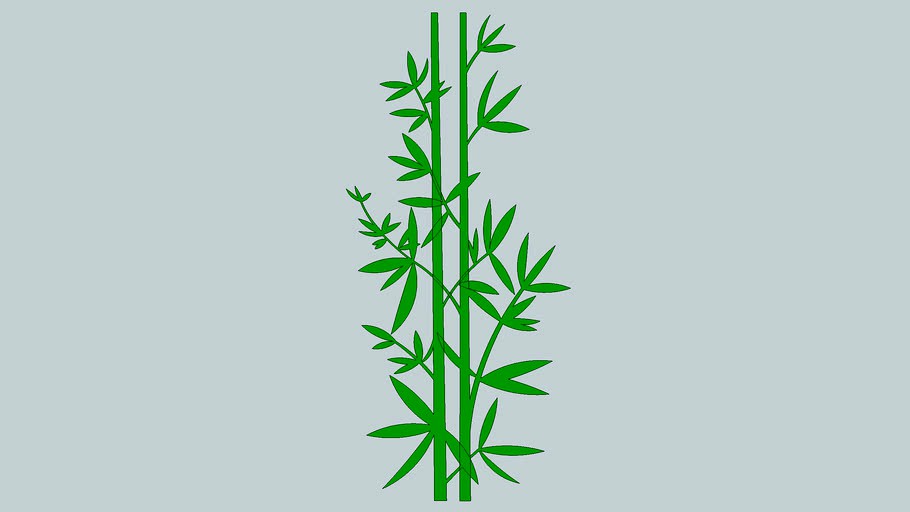 Bamboo 2d isolated Clean Bambu tree plant agaci 3d model