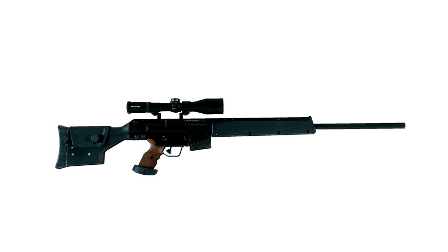 German HK PSG-1 7.62x51mm sniper rifle w Schmidt 3d model