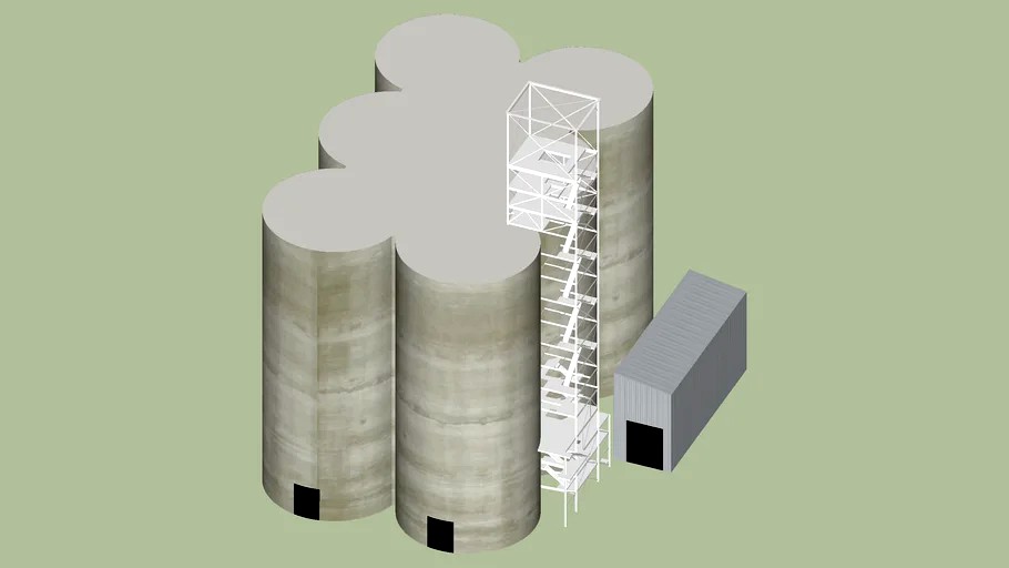 Silos and Rail loading 3d model