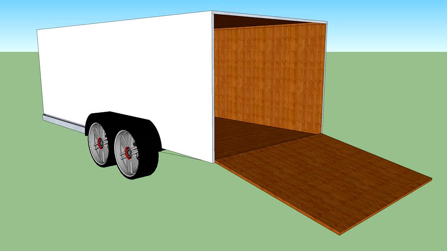 Enclosed Car Trailer 3d model
