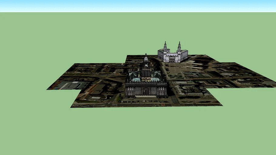 leeds set of famous buildings 3d model