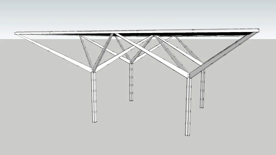 tree structure plaza canopy 3d model