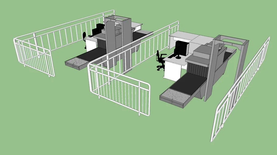 Airport Security Check 3d model