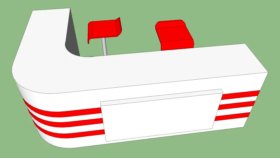 L shape table 3d model