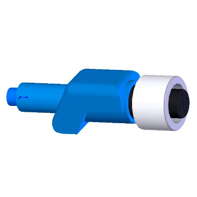 Cable connector M12, blue 3d model