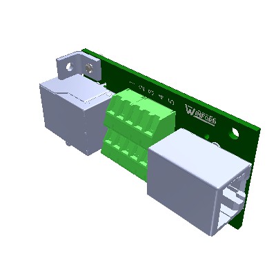 RJ50 10P10C Panel Mount Breakout Board & Coupler 3d model