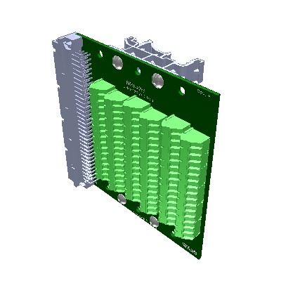 96-Pin DIN 41612 Female Style R Breakout Board 3d model