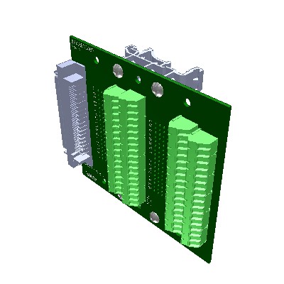 Mini D-Ribbon (MDR) 68-Pin Breakout Board 3d model