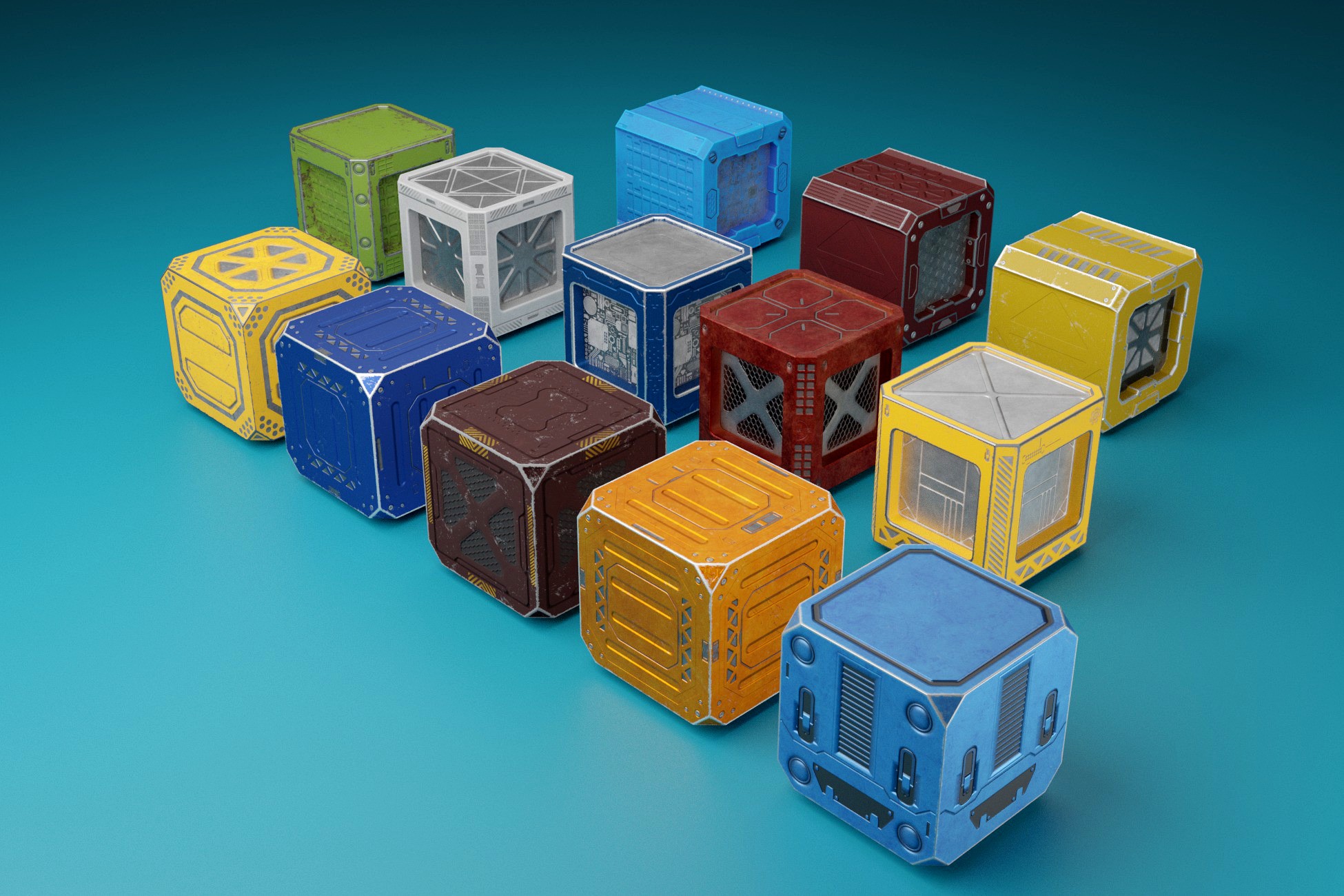 13 boxes v1 3d model