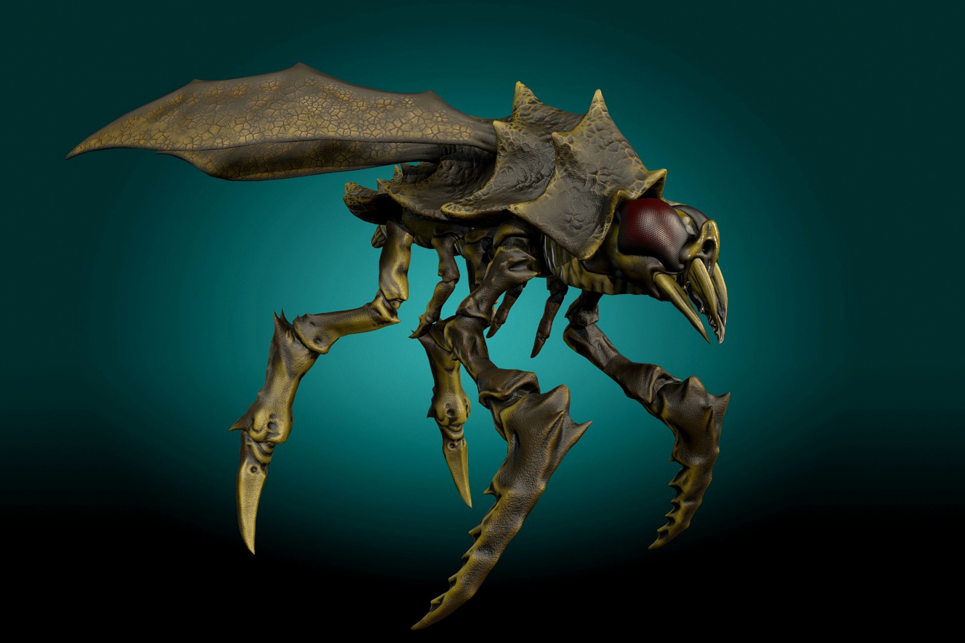 Crawling and Flying Shrimp Monster V3 3d model