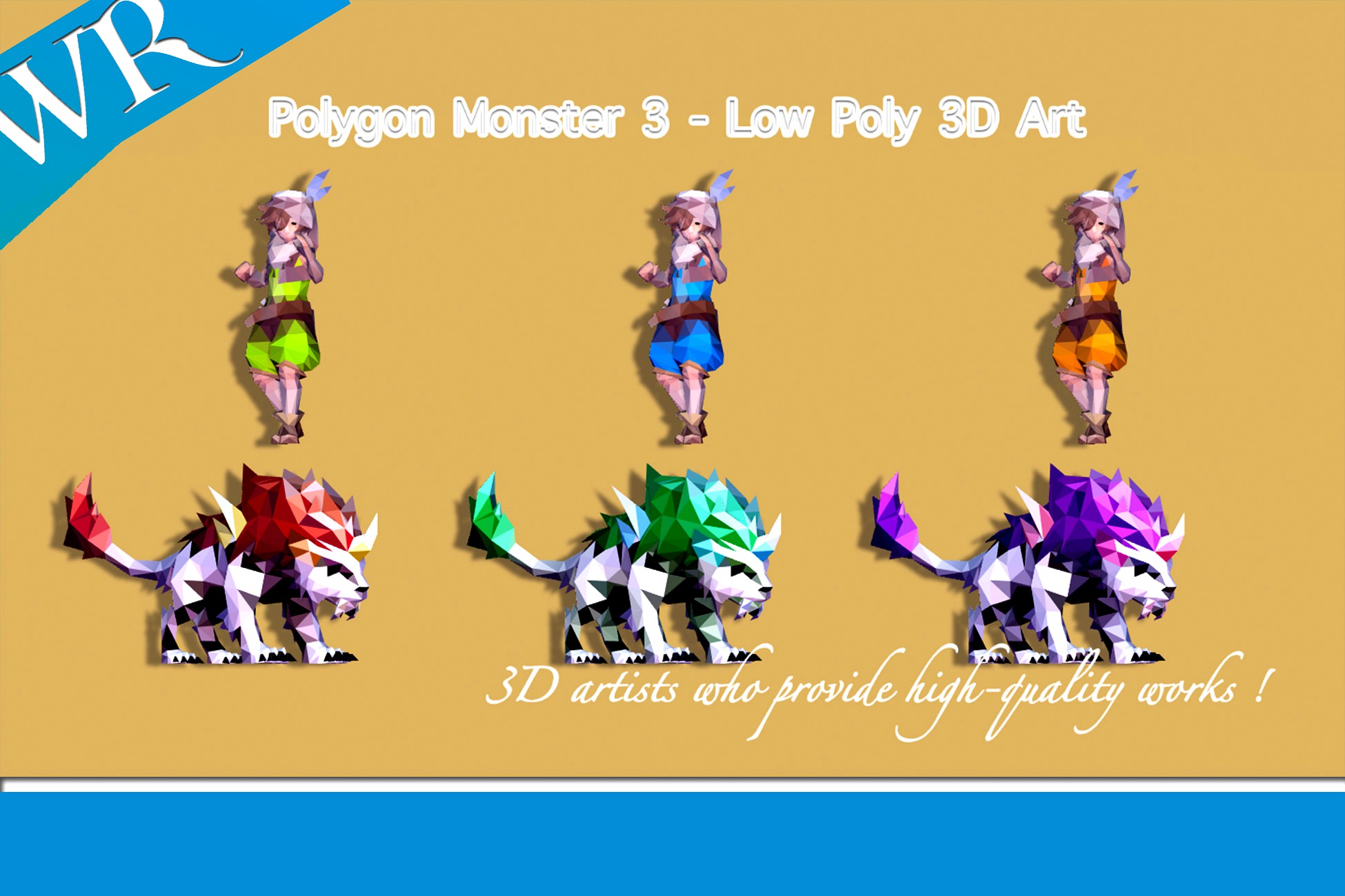 Polygon Monster 3 - Low Poly 3D Art model