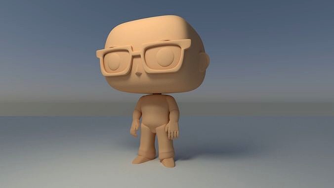 Custom Pop Bald Man Glasses Figure 3D Print 3D print model | 3D