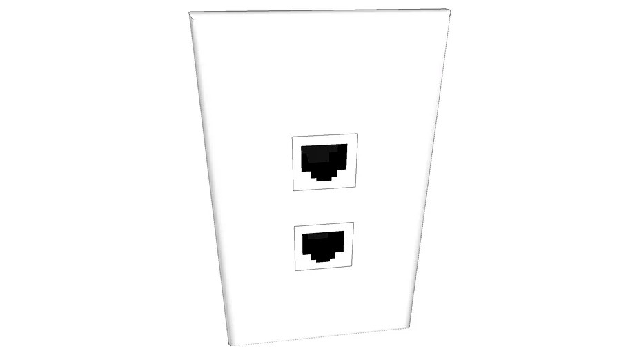 Dual Lan Single Gang Wall Plate 3d model