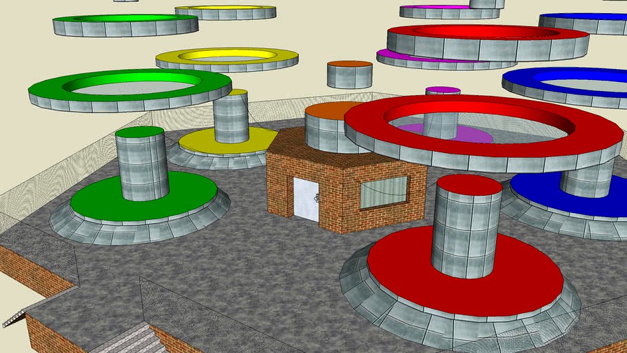 'Tesla-Magnetic Towers' Power Plant 3d model