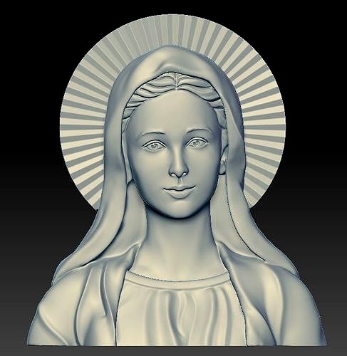 Mary pendant 3D print model 3D print model | 3D