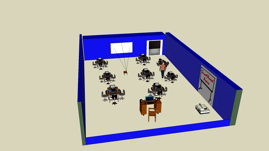 Technology Laboratory Floor Plan 3d model