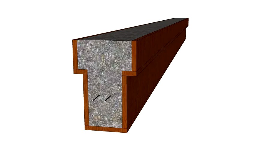 prestressed t beam 3d model