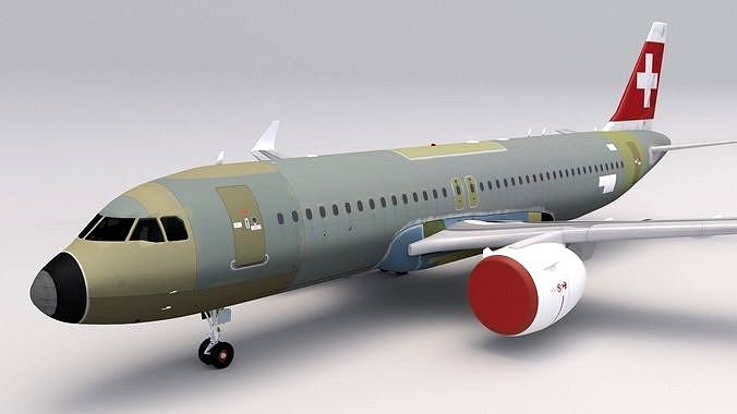 Swiss Air A320 Unpainted 3d model