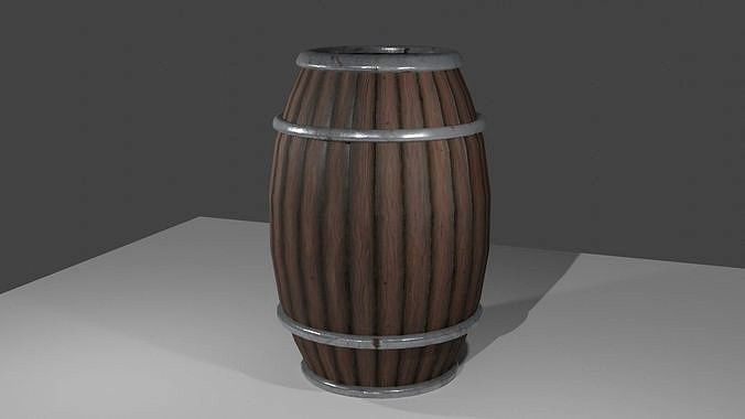 Low-poly Barrel for Games 3d model