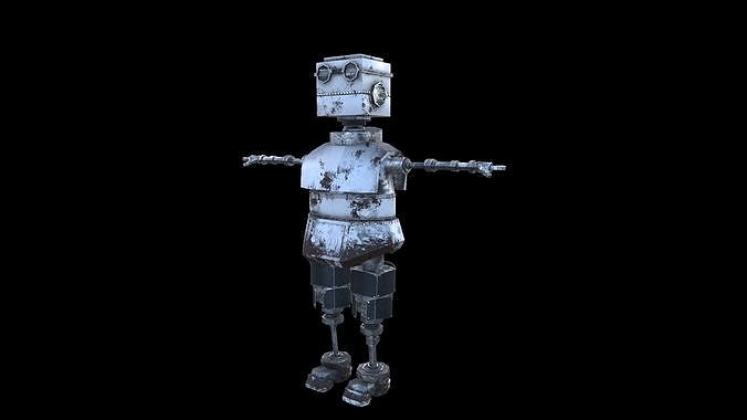 Robot Low-Poly 3D Model Game Ready
