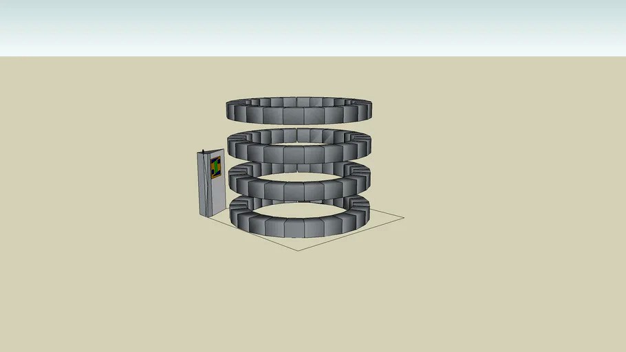 Transport rings refit with ultimate control console. 3d model