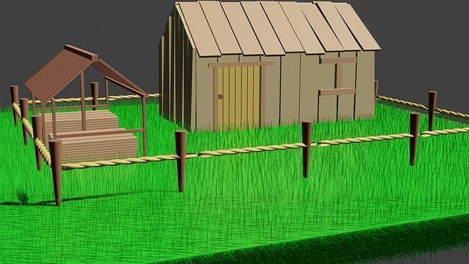 Old home Low-poly 3D model