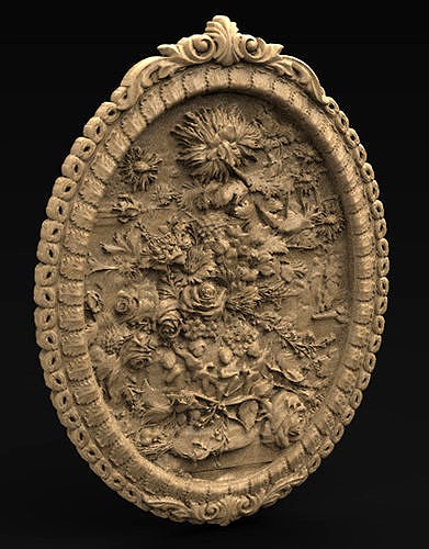 Decorative Frame Flowers 3D Model | 3D