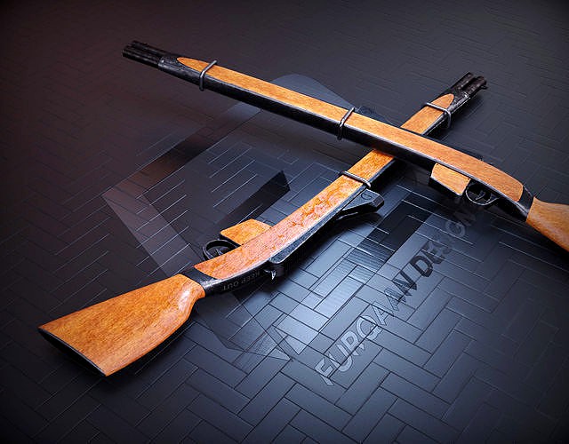 Old Rifle Gun 3d model