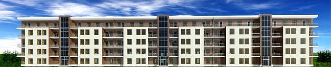 5-Storey Building 3d model