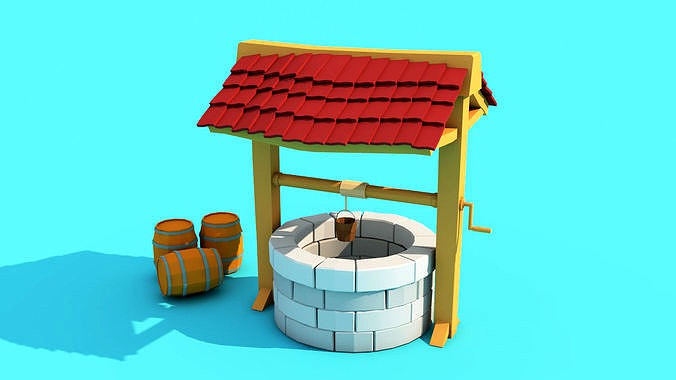 Low-poly well - Cartoon well 3d model
