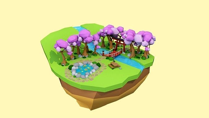 Low Poly Japan Ecosystem 3d model