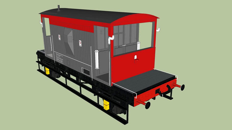 BR 20 Ton Brake van in Railfreight livery 3d model