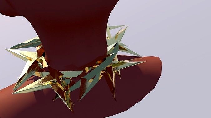 Necklace apocalyptic virtual fashion element Golden Stars 3d model