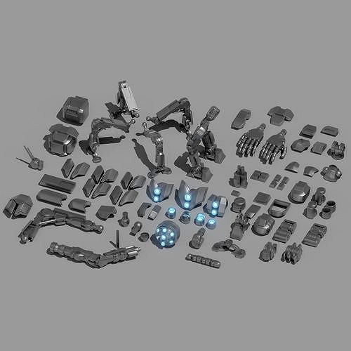Robot Parts Kitbash Pack 3d model