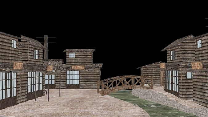 Old Shack Low-poly 3D model