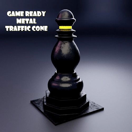 Game Ready PBR Metal Traffic Dummy 3d model
