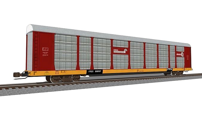Train Car - Car Carrier - Conrail Autorack 3d model