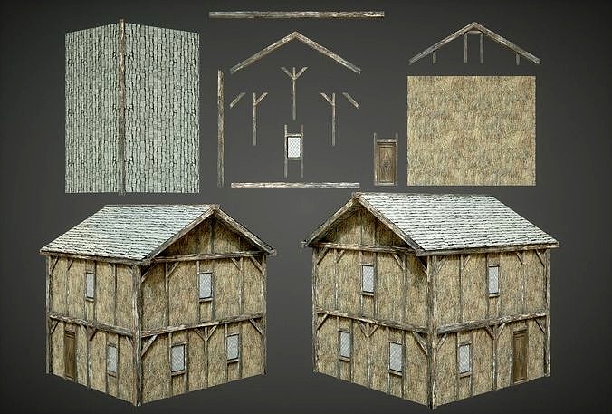 Medieval House Modular 3d model