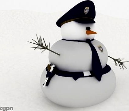 Snowman Policeman Character3d model