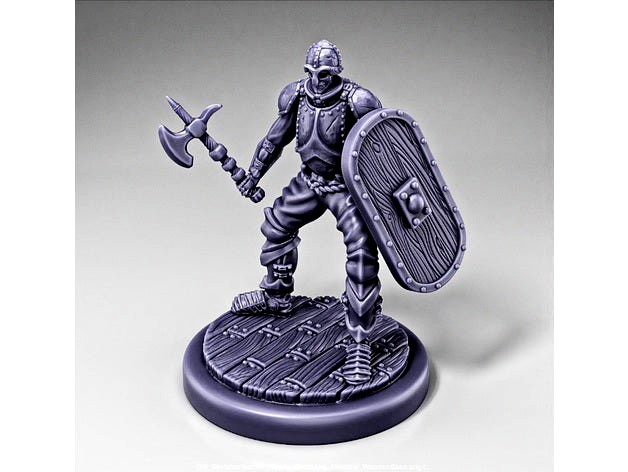 Skeleton - Infantry - Battle Axe + Elliptical Shield - Ready Pose ...
