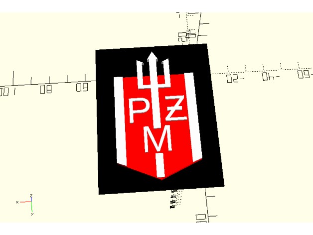 Polsteam (PZM) logo with text - OpenScad by stollew 3d model