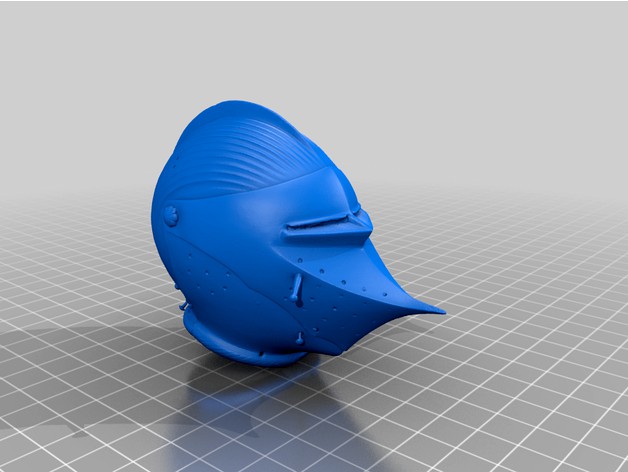 Knight Helmet with beaked visor by thebuyer2016 3d model