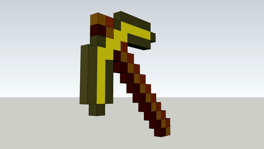 Minecraft Gold Pickaxe 3d model