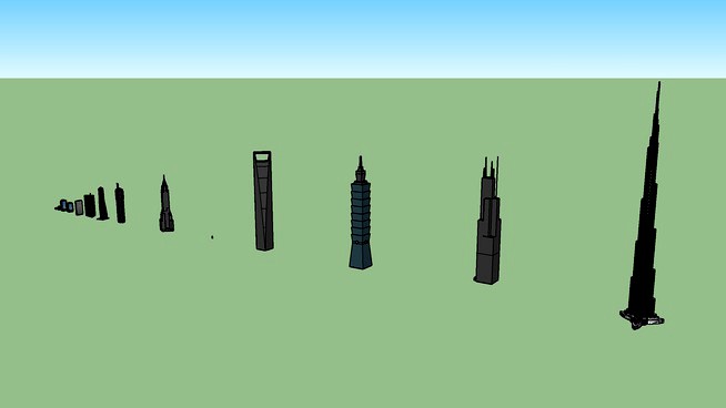 Comparison of buildings 3d model