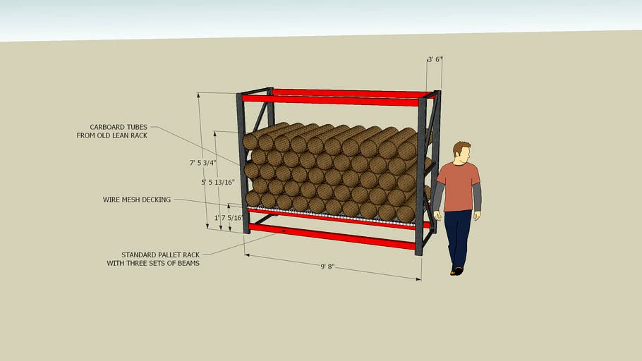 Lean Pallet and Tube Rack 3d model