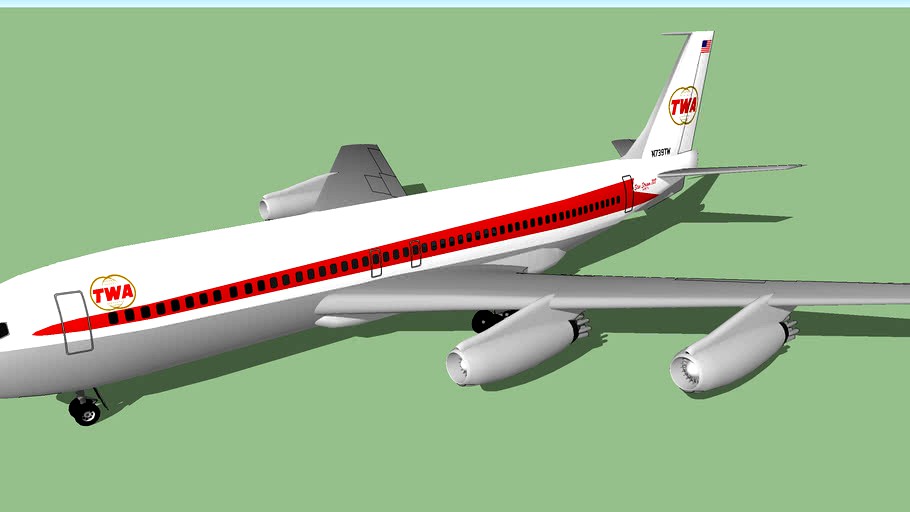 Trans World Airlines (TWA) (1970) - Boeing 707-131 3d model