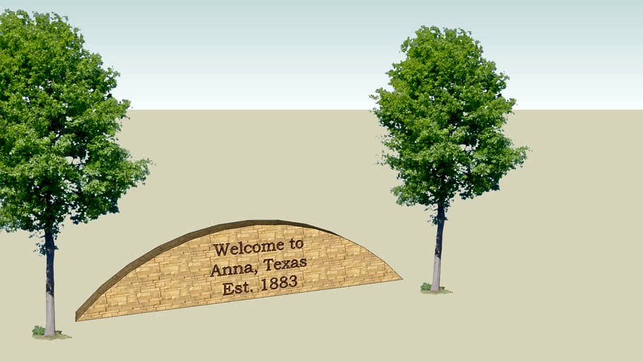 Anna, Texas Welcome Sign 3d model