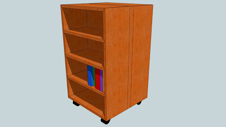 Book Rack with Wheels 3d model